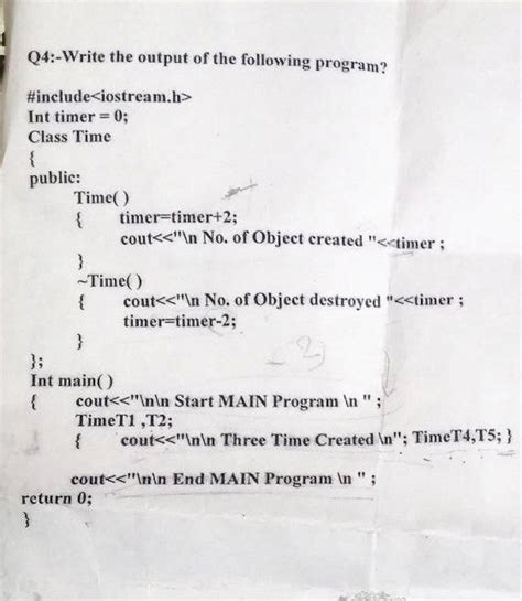 Solved Write The Output Of The Following Program Chegg