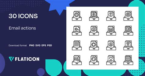email actions icon pack outline 30 svg icons