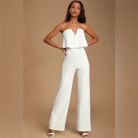 Lulus Pants And Jumpsuits Lulus Power Of Love White Strapless
