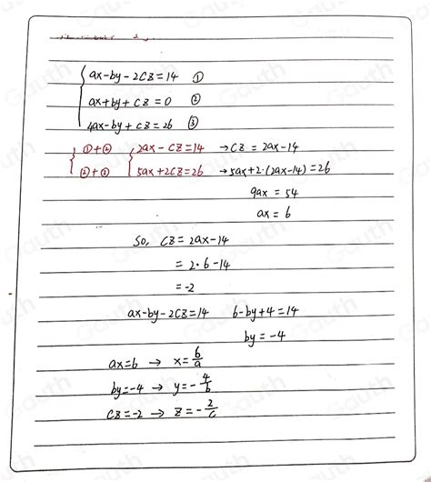 solved solve the system for x y z in terms of the nonzero constants