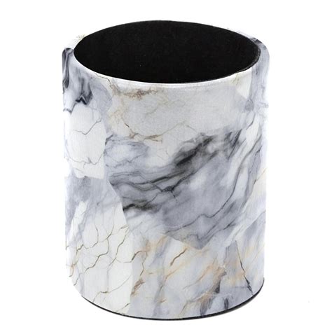 Pen Holder For Desk Pvc Leather Pencil Cup Stand Round Desktop Pen