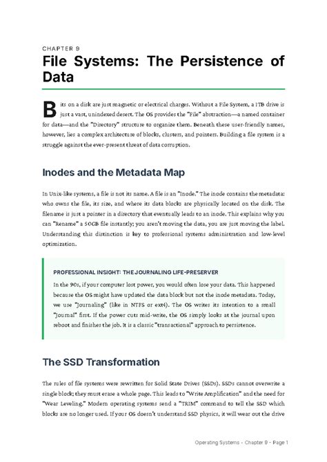 Chapter 9 File Systems And Data Persistence In Os Studocu