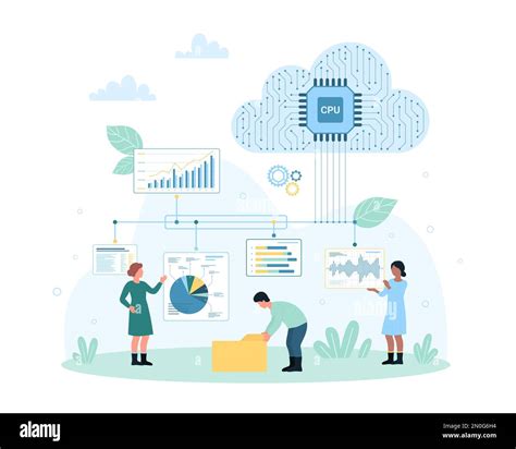 Big Financial Data Analysis Service Vector Illustration Cartoon Tiny