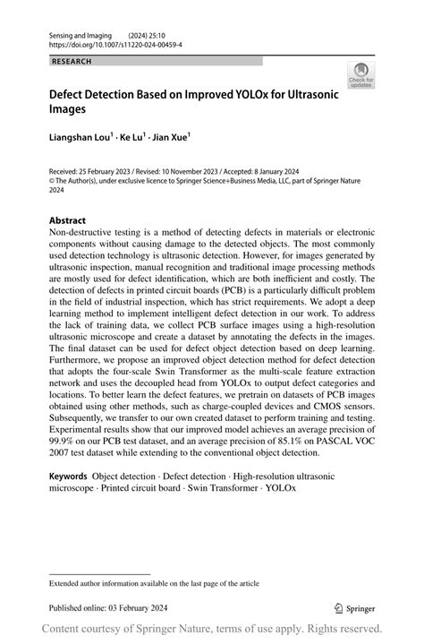 Defect Detection Based On Improved Yolox For Ultrasonic Images