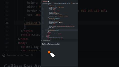 Ceiling Fan Animation Html And Css Tutorial For Beginners 2021 Shorts