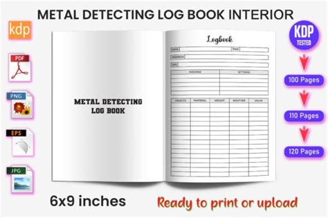 Metal Detecting Log Book Kdp Interior Graphic By Trendy Laser Cut