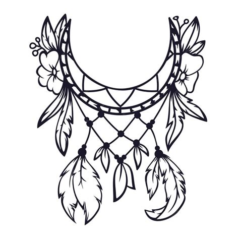 Premium Vector Native American Dreamcatcher Tattoo Design
