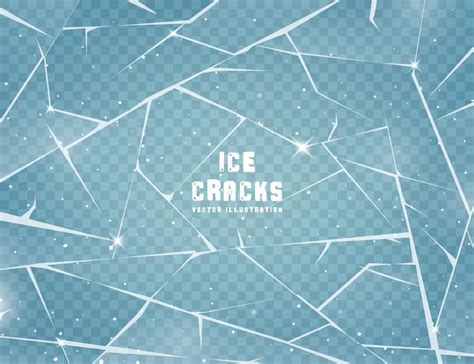 Premium Vector Realistic Cracked Ice Surface Frozen Glass With Cracks