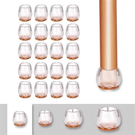 20 pièces couvre jambes de chaise silicone chaise casquettes pieds