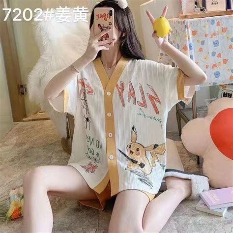 Jual Baju Tidur Wanita Import Celana Pendek Dewasa Kancing Full