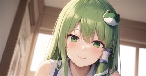 Pixai しゃがみパンチラ早苗 佐藤秋のイラスト Pixiv
