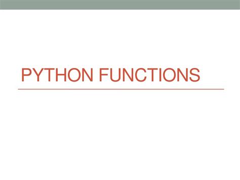 Python Functions Ppt Download