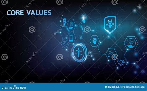 Core Values Mission Integrity Value Icon Set With Vision Stock