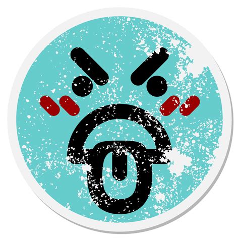Disgusted Face Circular Sticker Sticking Out Tongue 40549223 Png