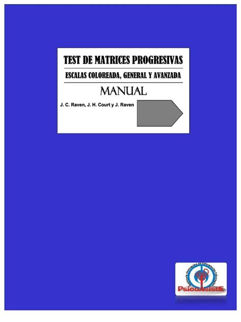 Manual Del Test De Raven Escala Coloreada Compress Pdf Educación