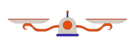 Premium Vector Balance Scales 2d Cartoon Object