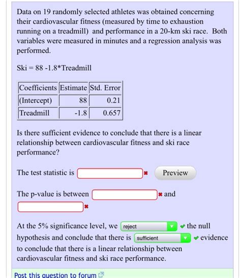 Solved Data On 19 Randomly Selected Athletes Was Obtained Chegg