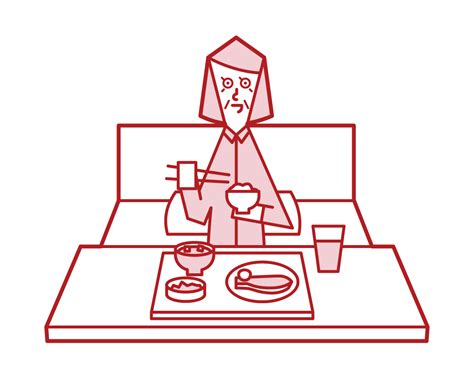병원에서 먹는 노인 여자의 그림 무료 일러스트 소재집 Kukukeke