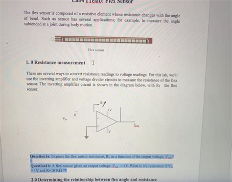 Solved Sensor The Flex Sensor Is Composed Of A Resistive