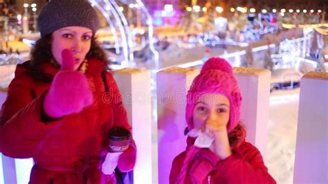 Mother With Her Daughter Are Dancing And Eating Stock Footage Video