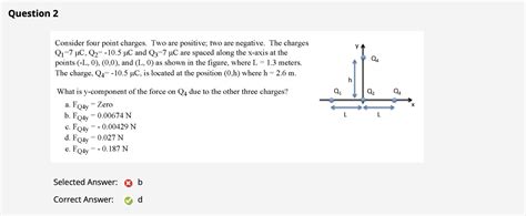 Solved Question 2 у Consider Four Point Charges Two Are