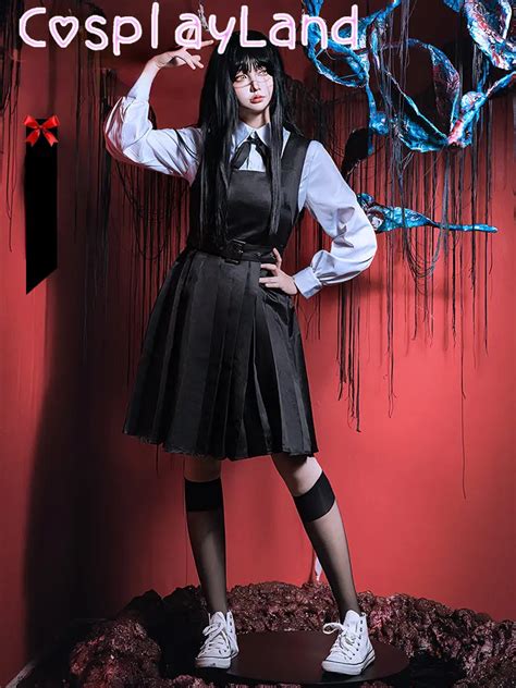 애니메이션 전기 톱 남자 코스프레 미타카 Asa 코스프레 의상 전기 톱 남자 Asa 여자 학교 유니폼 정장 할로윈 복장 검정색 드레스 Aliexpress