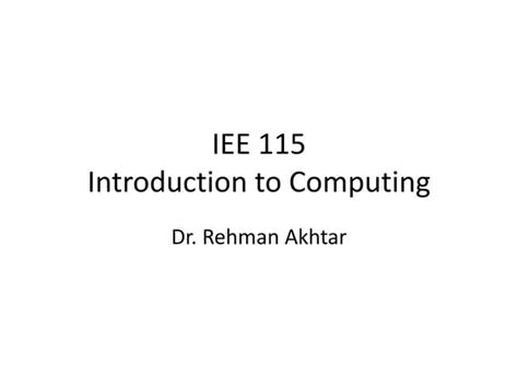 Introduction To Computing Pptx Desktops Computing