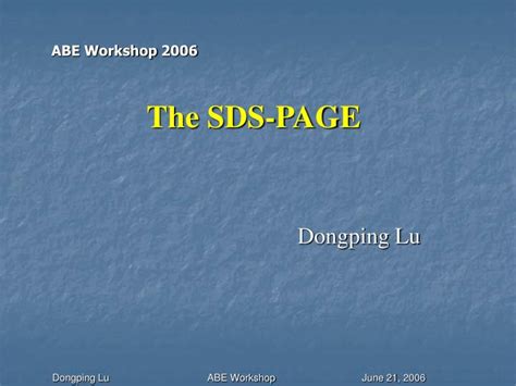 PPT The SDS PAGE PowerPoint Presentation Free Download ID 340018