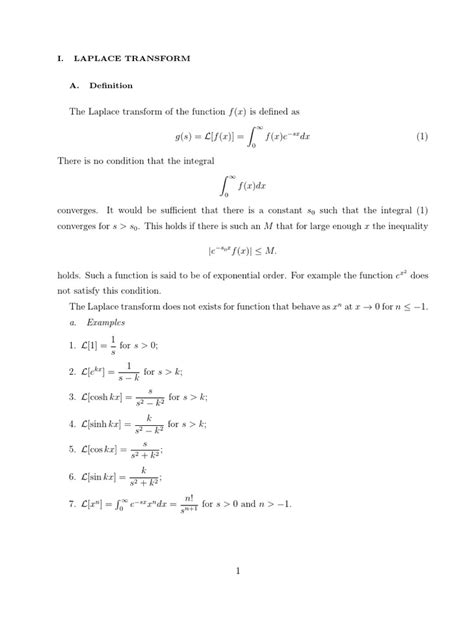 G S L F X F X E Dx I Laplace Transform Pdf Mathematical Relations Mathematical