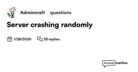 Server Crashing Randomly Admincraft