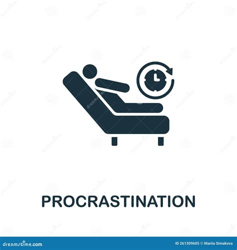 Procrastination Icon Monochrome Simple Human Productivity Icon For Templates Web Design And