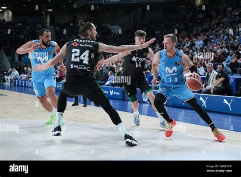 Player Of Movistar Estudiantes Seen In Action During The Leb Oro Match Between Movistar