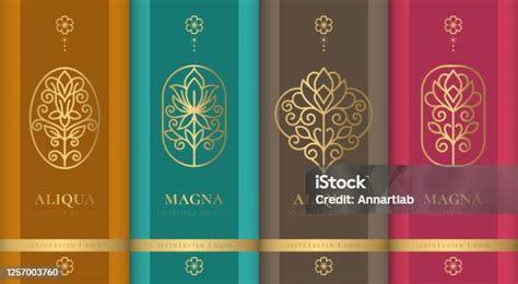 플로럴 엠블럼 디자인의 고급 패키징 빈티지 벡터 장식 템플릿 우아한 로고 클래식 한 요소 음식 음료 및 기타 패키지 유형에 적합합니다 배경 과 벽지에 사용할 수 있습니다