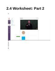 Comprehensive Worksheet Part For Effective Learning Course Hero