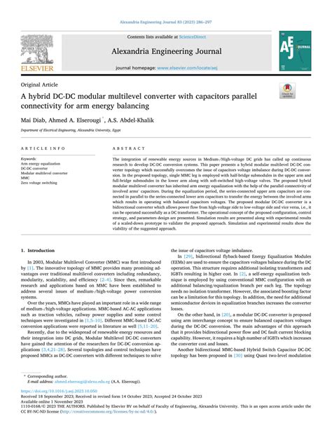Pdf A Hybrid Dc Dc Modular Multilevel Converter With Capacitors