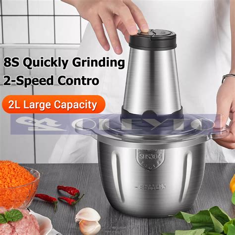 Multifunctional Electric Food Processor Meat Grinder Large Capacity 2l