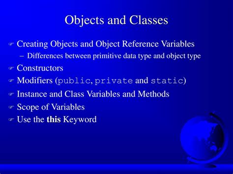 Objects And Classes Creating Objects And Object Reference Variables