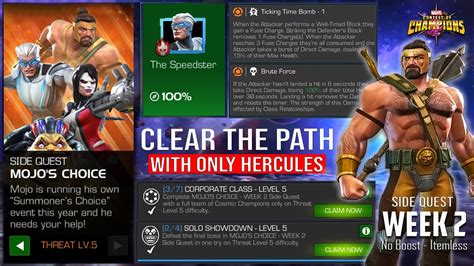 MOJO S Choice Side Quest Week QUICKSILVER Level Difficulty Full COSMIC Team MCOC