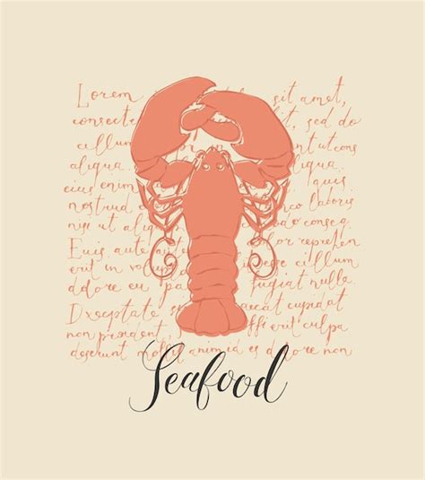 해산물 레스토랑 포스터 프리미엄 벡터