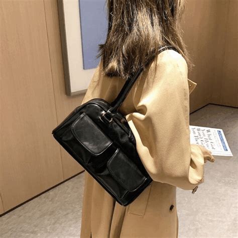 [당일출고🚀]묶음할인 데일리룩 더블 포켓 데일리 스퀘어 핸들 숄더백 데이트 여행 학생 직장인 패션백 에이블리