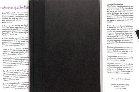 Confessions Of A Sex Kitten 1989 Kitt Eartha Signed