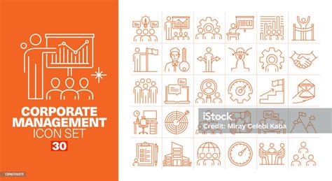 기업 관리 라인 아이콘을 설정 0명에 대한 스톡 벡터 아트 및 기타 이미지 0명 결심 경영자 Istock