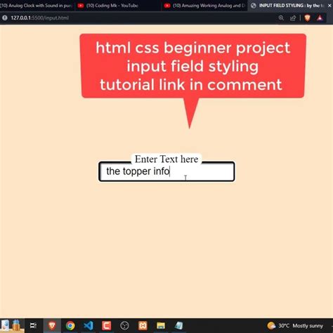 Input Text Field Styling Html Css Project Html Css Programming