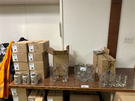 Lot Of Assorted Branded Glasses And Stein Glasses Able Auctions