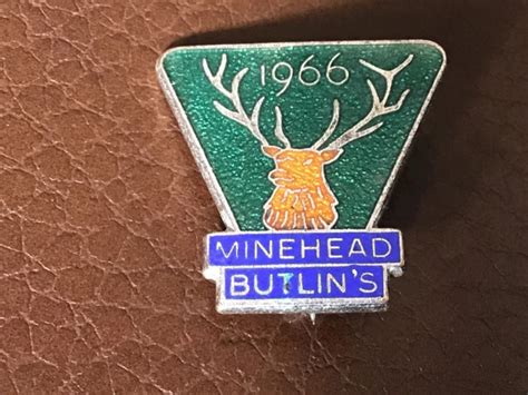 Original Vintage Butlins Enamel Camper Pass Badge Minehead 1966 £500