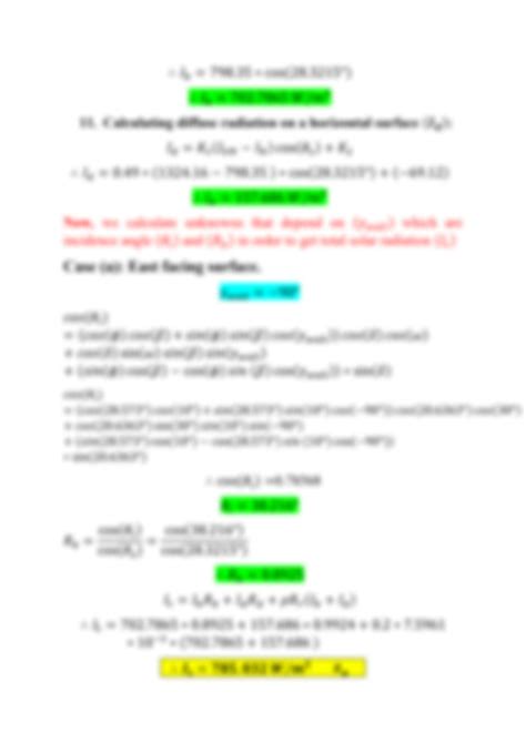 Solution Assignment Solution On Solar Radiation Calculations Studypool