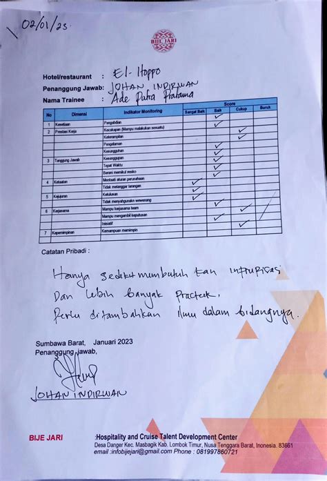 Solution Contoh Pengisian Manual Draft Monitoring Lapangan Lpk Bije