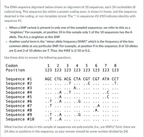 Solved The Dna Sequence Alignment Below Shows An Alignment