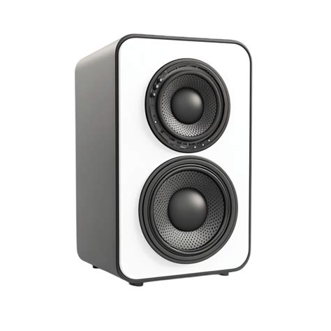 Modern White Cube Shaped Speaker With Black Center And Cone 48936230 Png