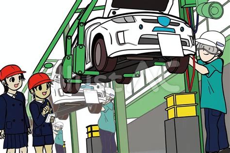 工場見学イラスト No 668579｜無料イラスト・フリー素材なら「イラストac」